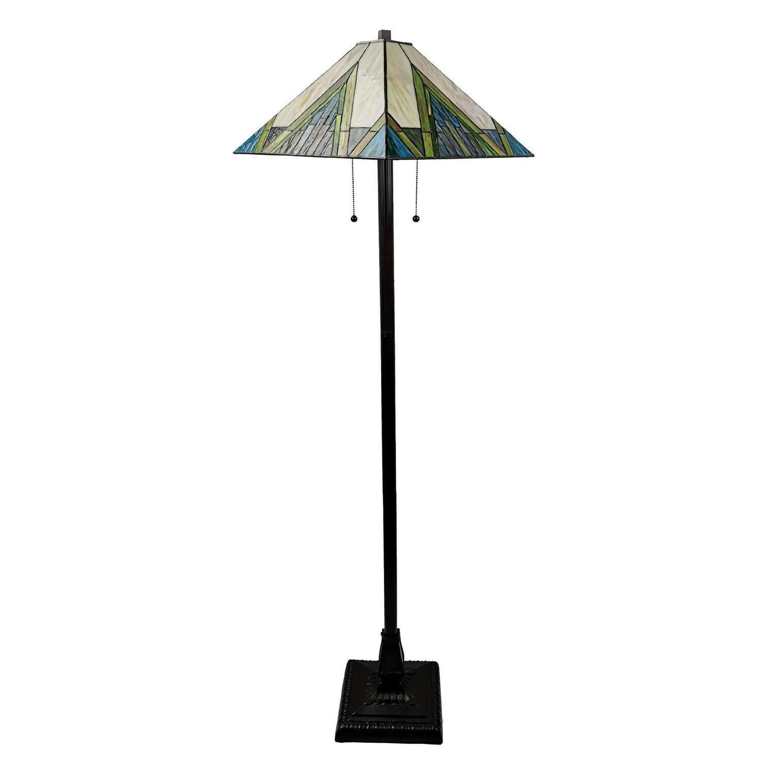 Stained Glass Mission Floor Lamp 60-inch Tiffany Style Aztec Mission F ...