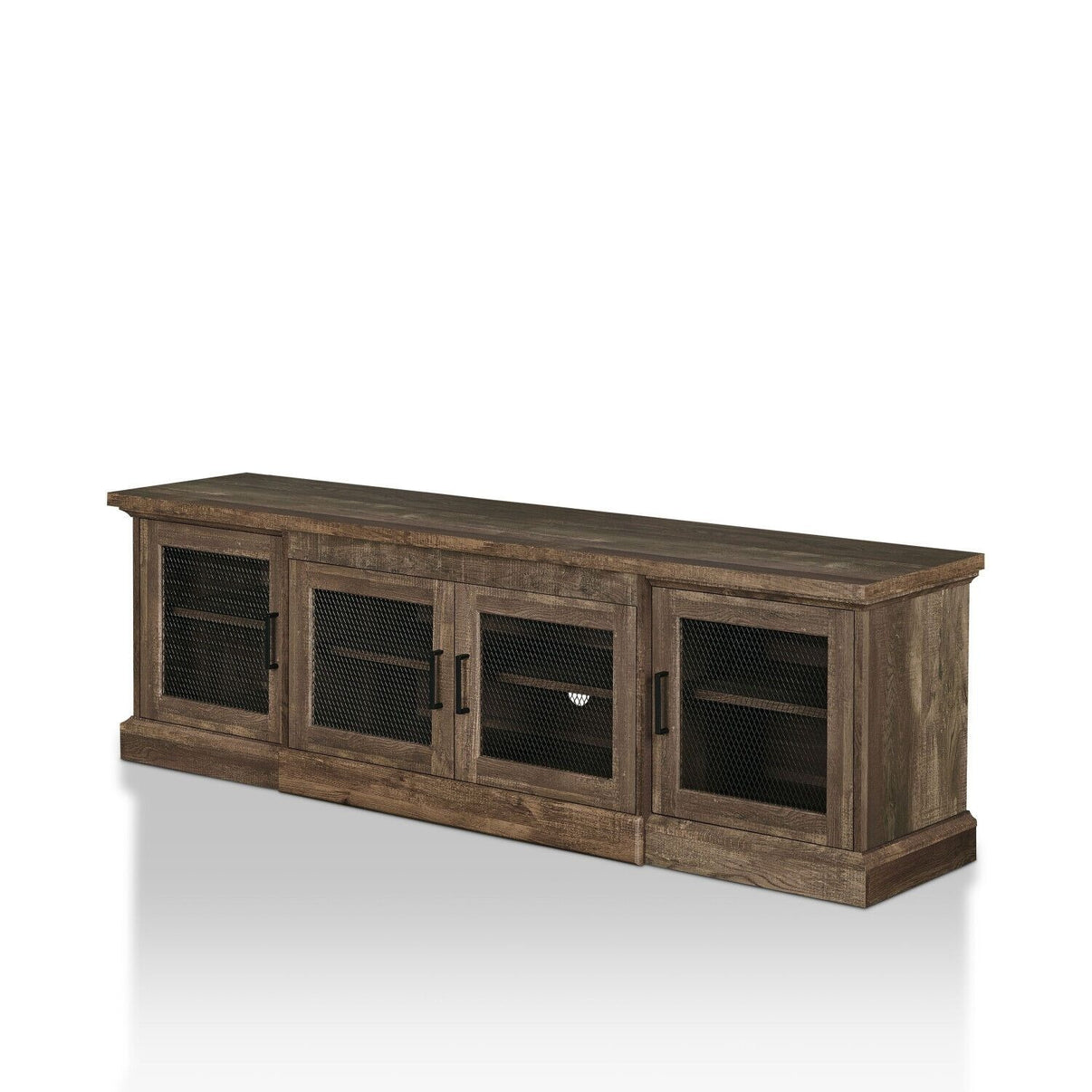 Reclaimed Oak Finish Rustic Style TV Stand Entertainment Center 5.6ft ...