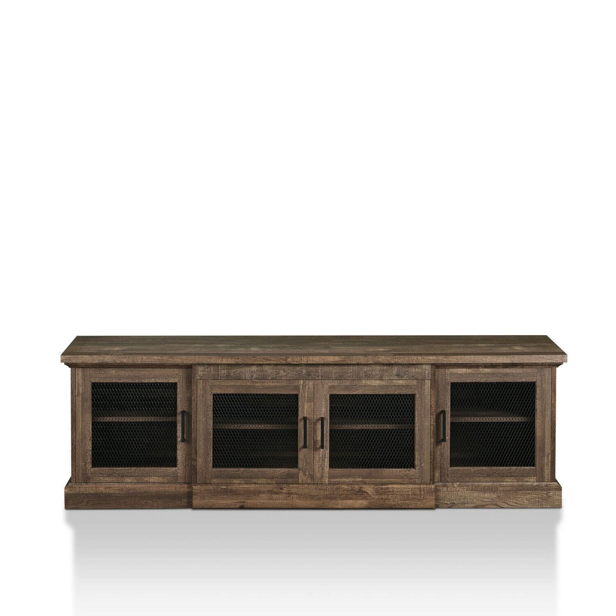 Reclaimed Oak Finish Rustic Style TV Stand Entertainment Center 5.6ft ...